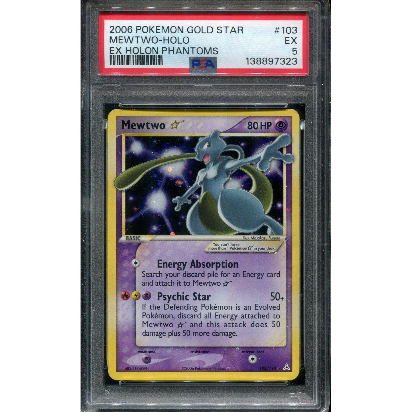 Mewtwo Gold Star (HP 103) EX Holon Phantoms - PSA 5 – Samlarhobby ...